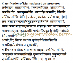 Marma Classification Based On Structure Involved